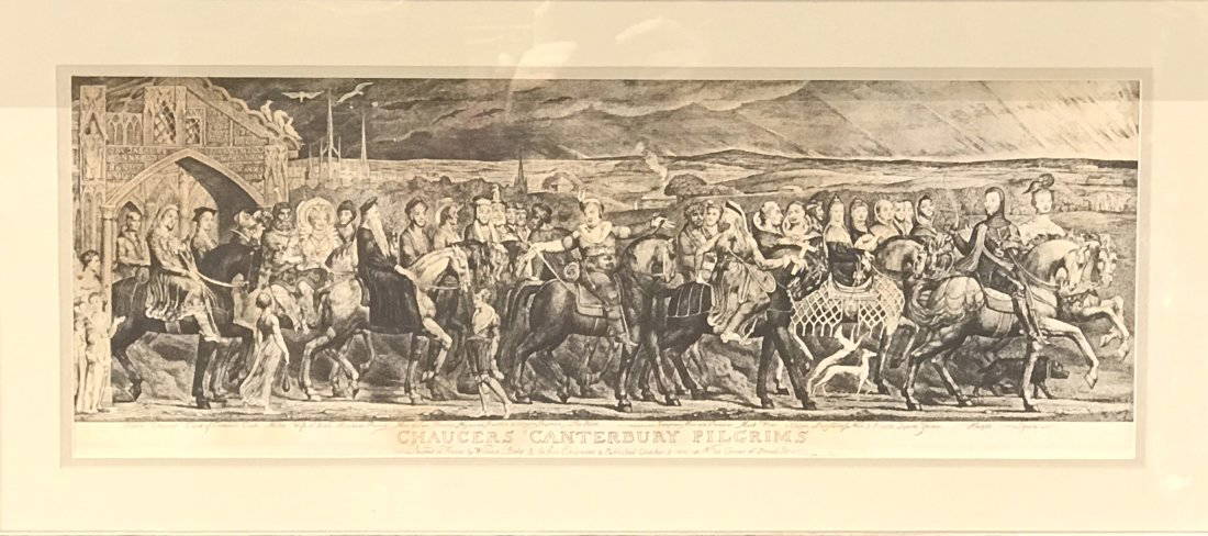 William Blake Chaucer's Canterbury Pilgrims Etching, Engraving