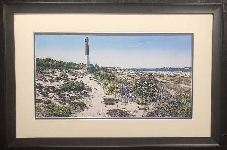 David A. Sipple "barneget Lighthouse" Hand Signed!