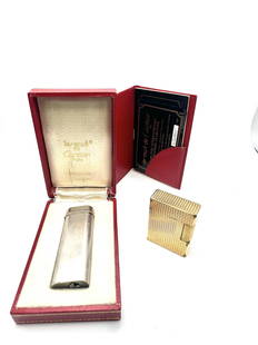 Two Vintage French Lighters: Must De Cartier And An S.t. Dupont
