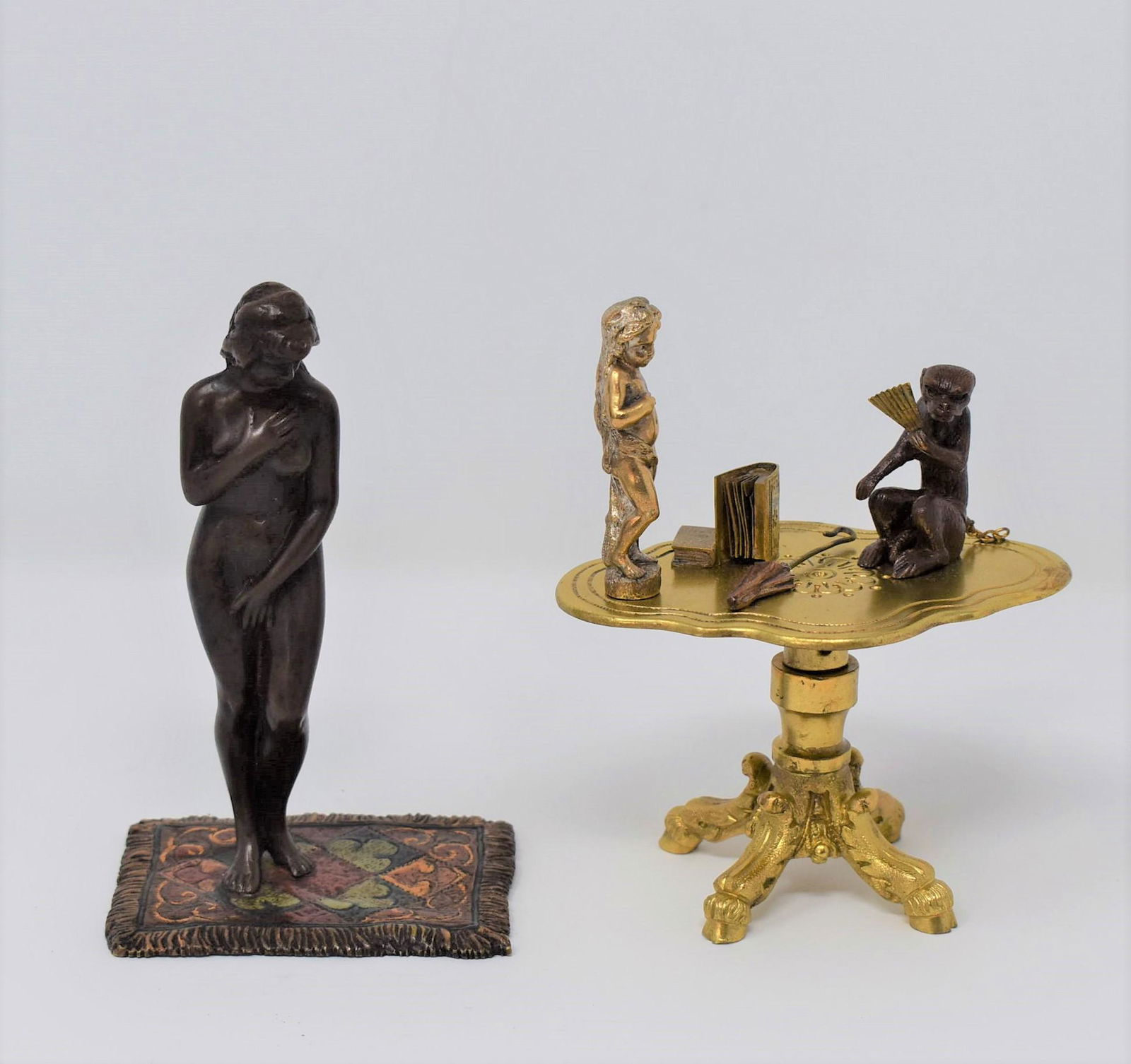 Two Antique Austrian Franz Bergman Cold Painted Bronzes