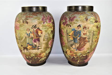 Pair Of Royal Bonn Franz Anton Mehlem Vases