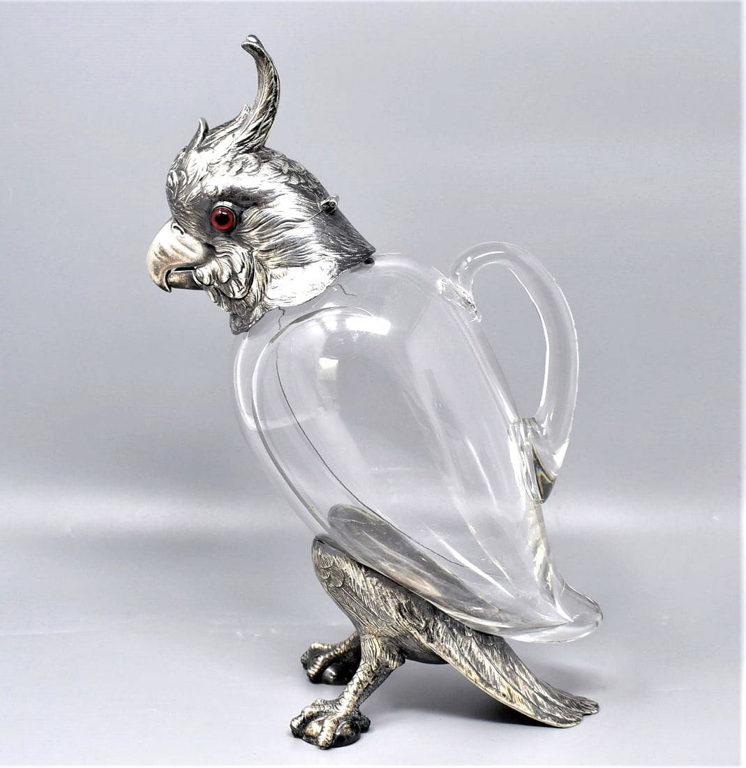 Exceptional Alexander Crichton Sterling Silver Cockatoo Claret Jug Auction