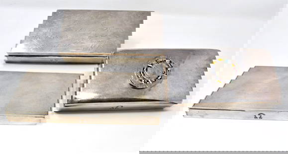 Art Deco Sterling Silver Cigarette / Cigar Boxes, One By Mappin & Webb ...