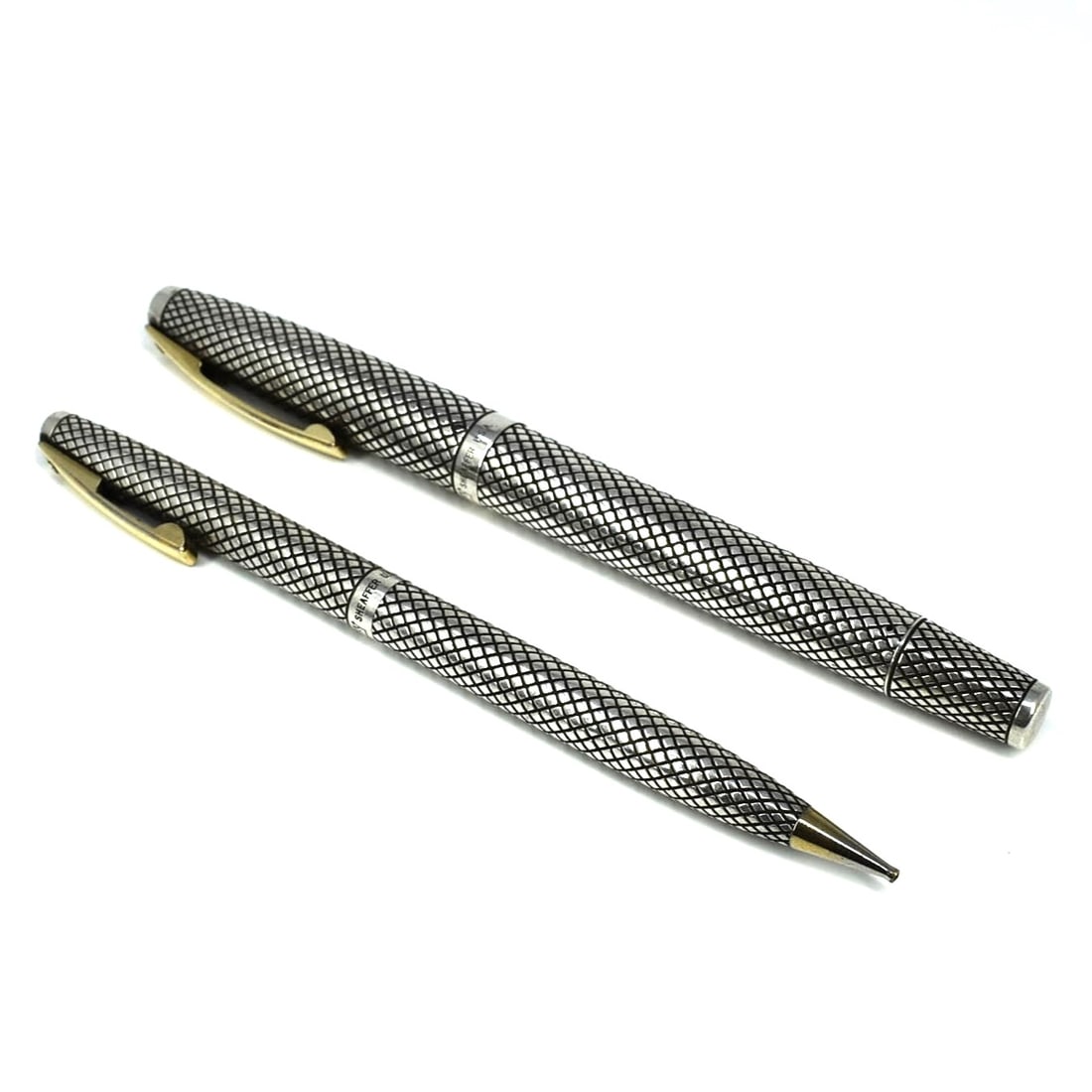 Two Sterling Silver Sheaffer Usa Imperial Pens: Ballpoint & Fountain ...