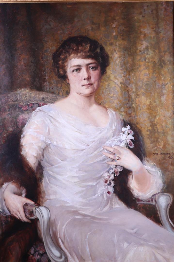 Johannes Hendrikus "jan" Franken (tilburg 1878 1959 The Hague), Portrait Of A Lady In Ball Gown
