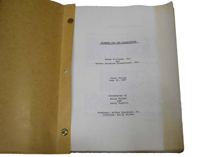 "WITNESS FOR THE PROSECUTION" 1957 SCRIPT - Oct 30, 2022 | Nero ...