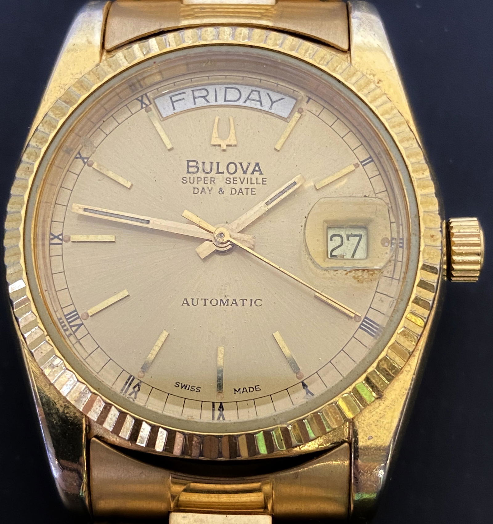 Vintage Bulova Super Seville Gold Filled Automatic Men's Watch
