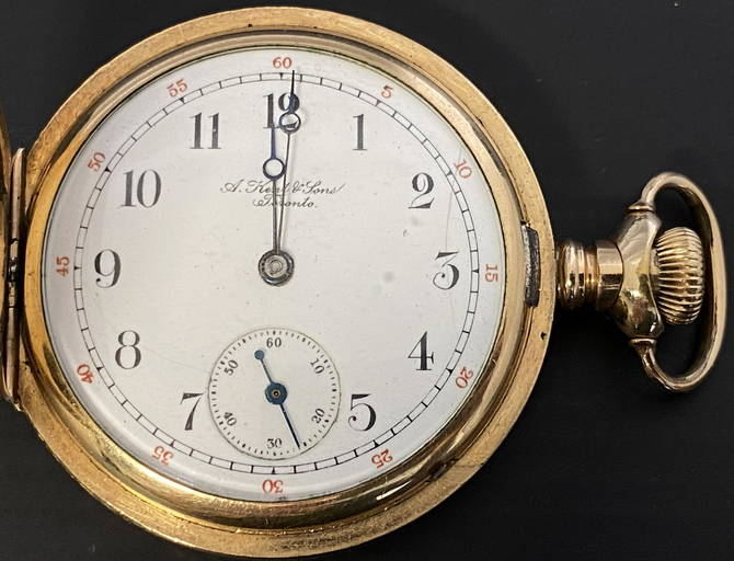 ANTIQUE AMEROSE KENT & SON GOLD FILLED POCKET WATCH (#0294) on Jun 08 ...
