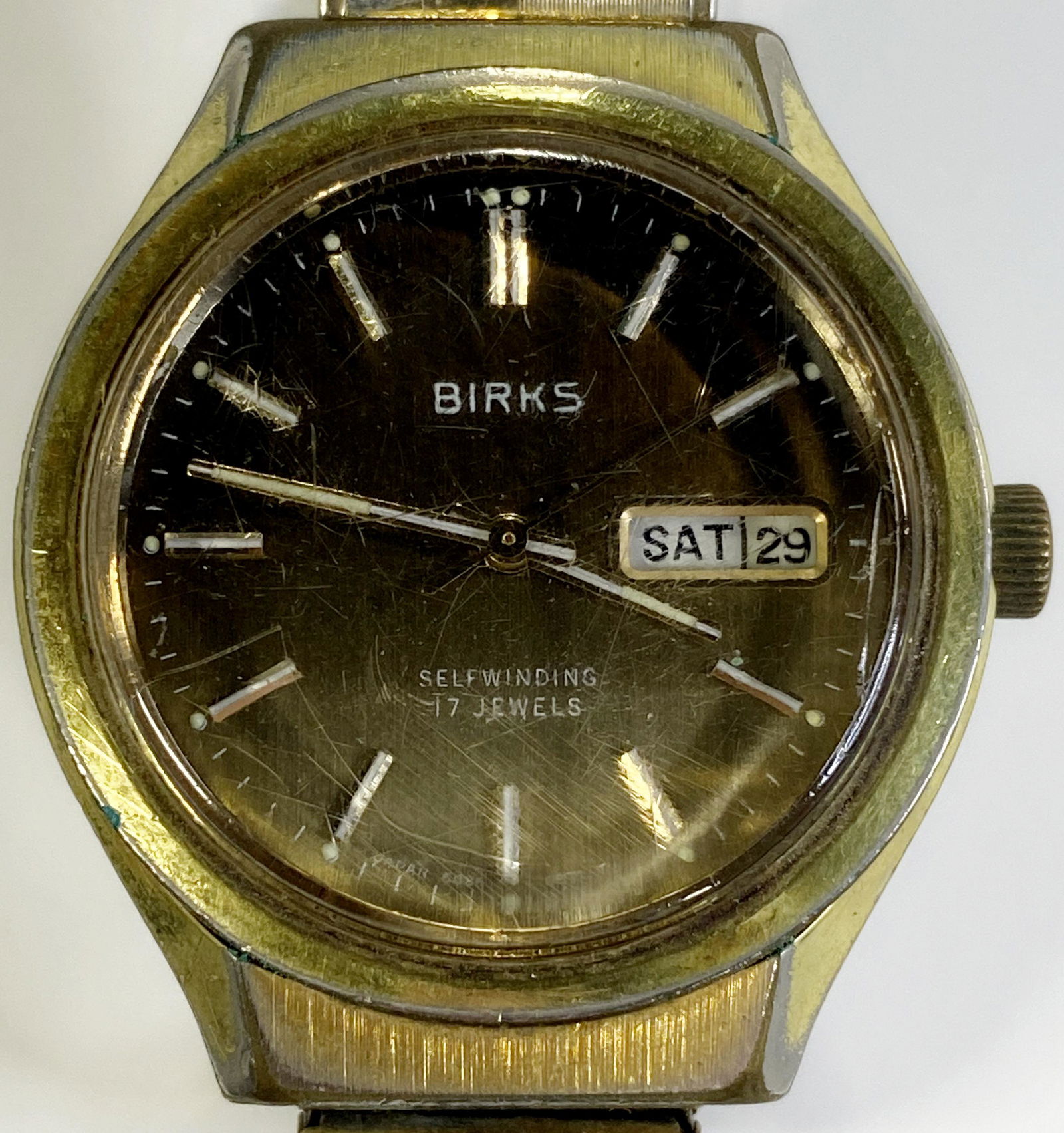 Vintage Birks Gold Filled Automatic Men's Watch With Box & Papers