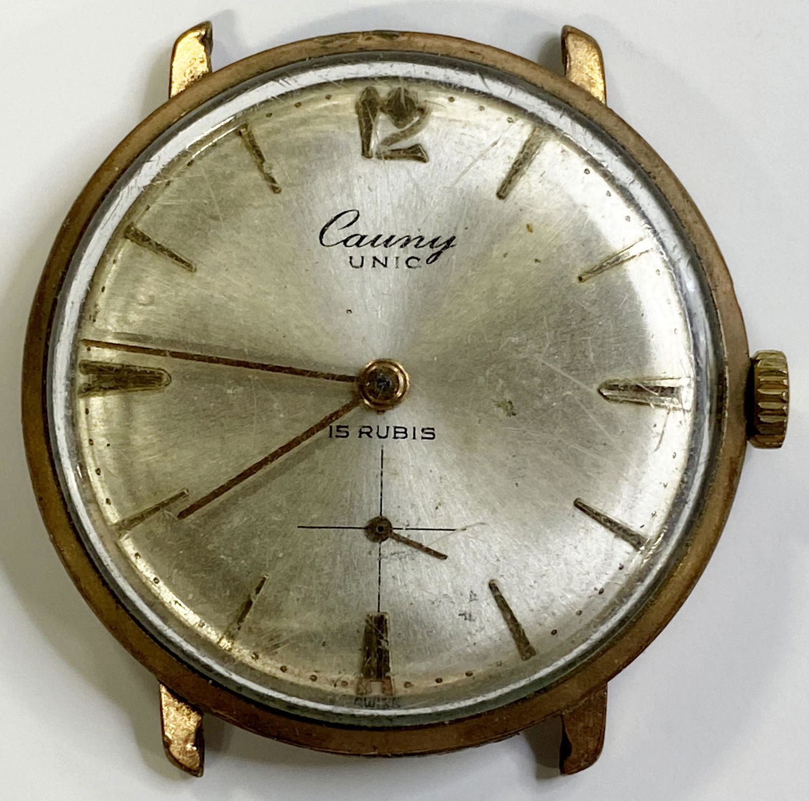 Vintage Cauny Unic 15 Rubis Gold Filled Wind Up Men's Watch