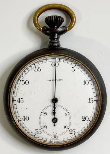 Antique Jockey Club Steel 7 Jewels Pocket Watch