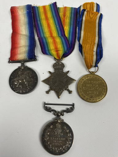 1914 18 Ww1 Canada Military Medals Group Of 4 With Bravery
