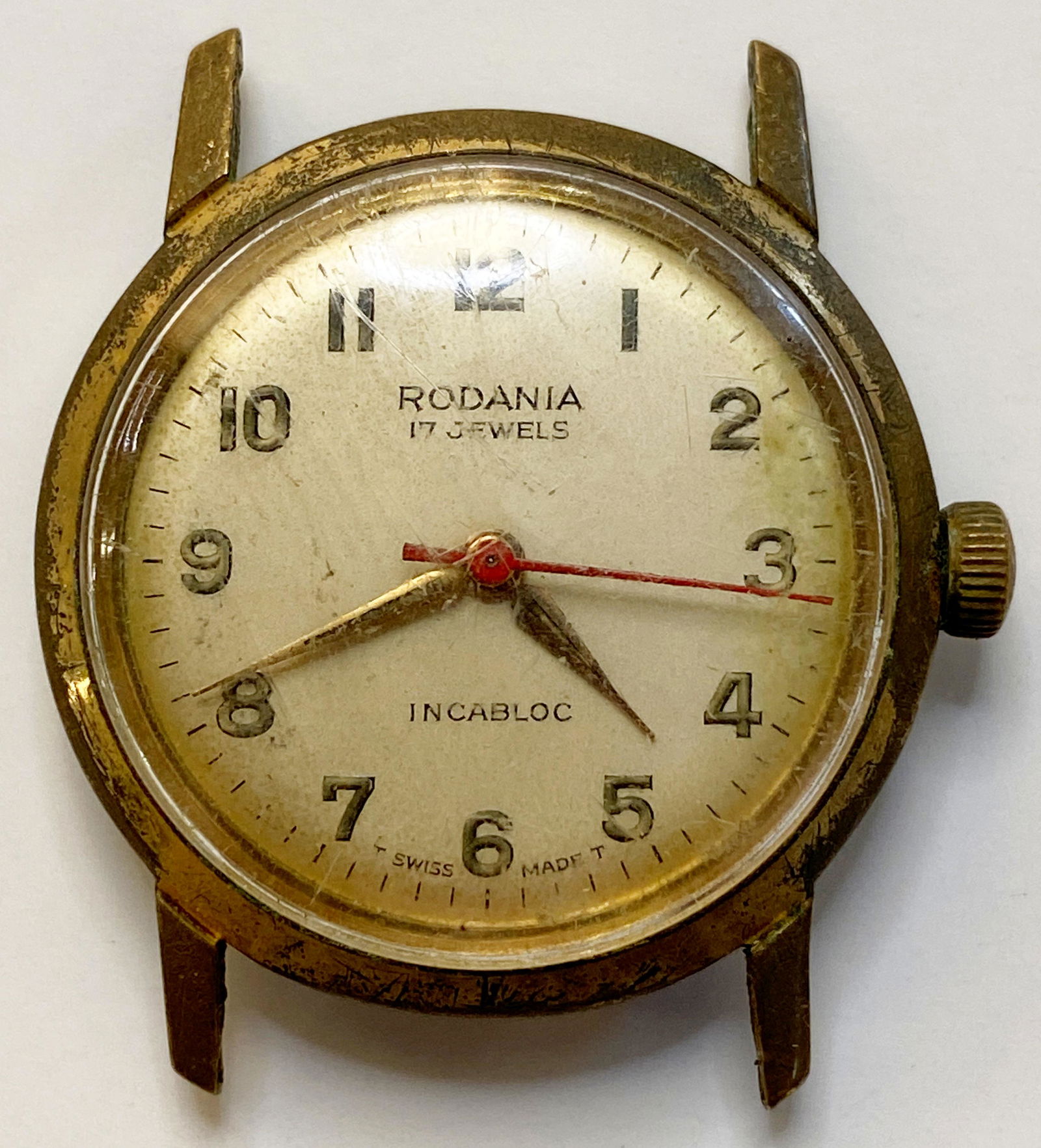 Vintage Rodania 17 Jewels Gold Filled Wind Up Mens Watch