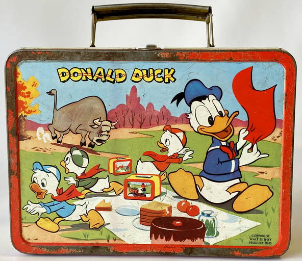 1950's Walt Disney Donald Duck Tin Lunch Box