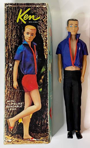 1964 Mattel Barbie Ken Doll & Box