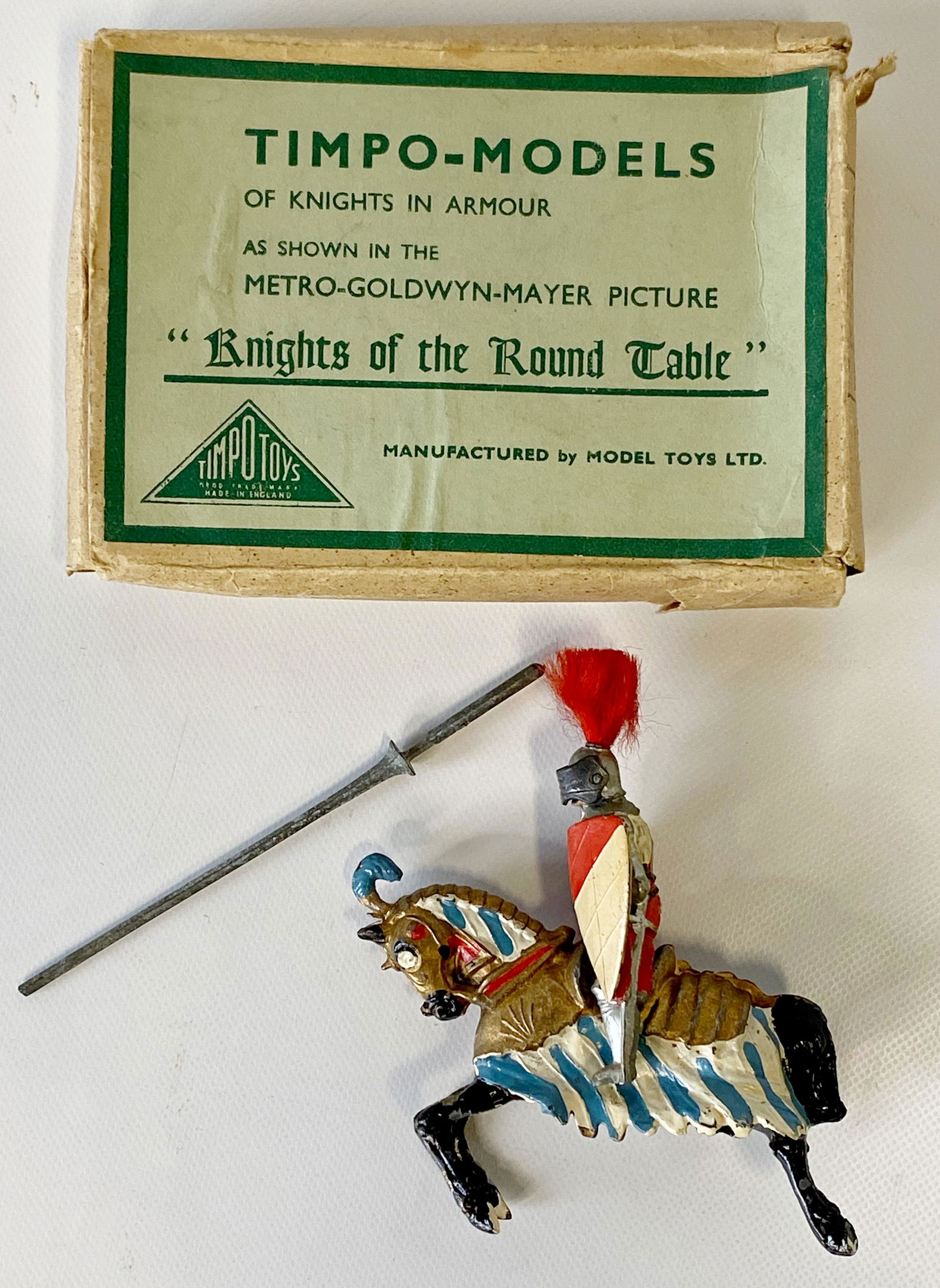 1950'S TIMPO KNIGHT OF THE ROUND TABLE CAST METAL TOY & BOX - Dec 06 ...