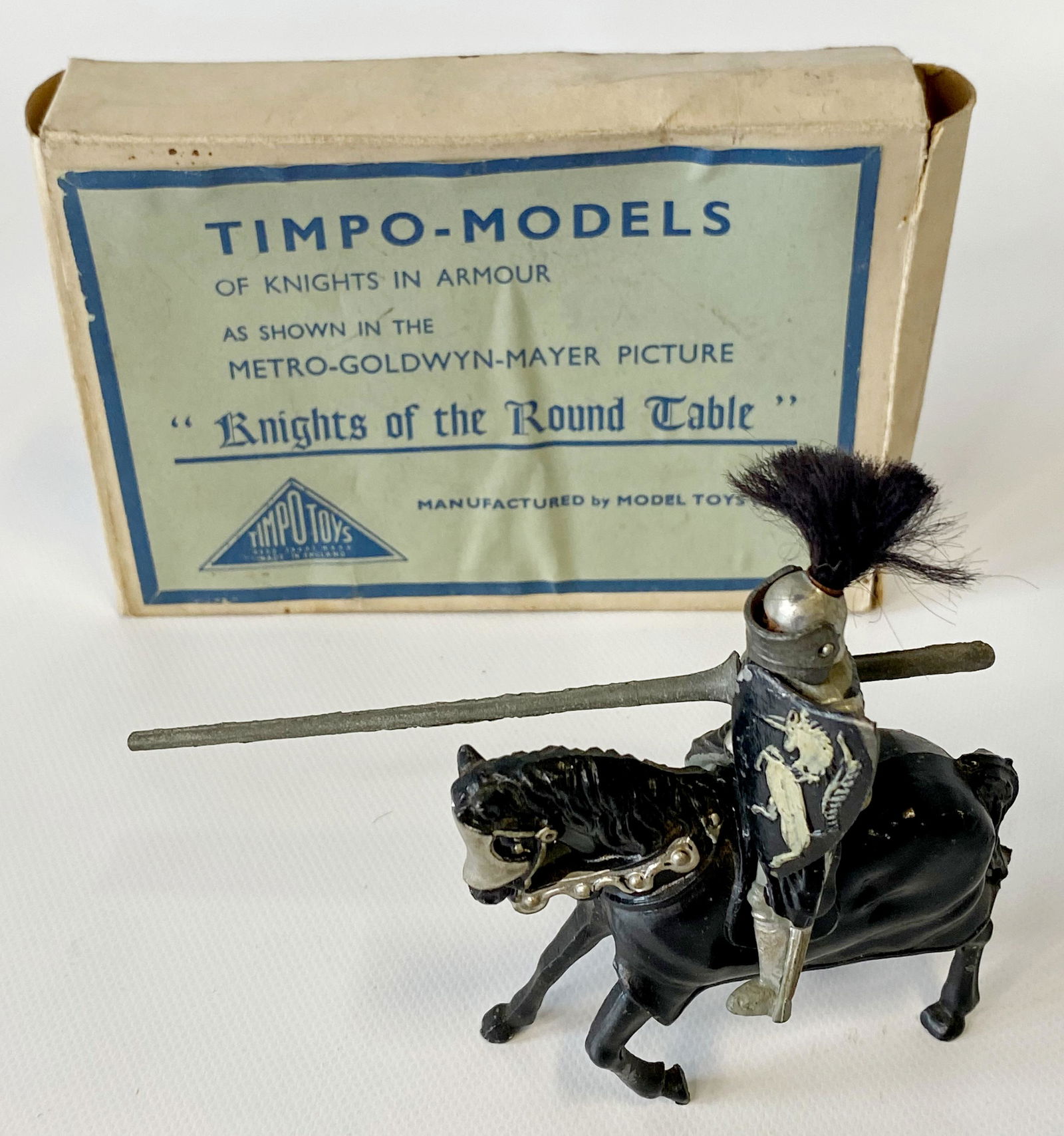 1950'S TIMPO KNIGHT OF THE ROUND TABLE CAST METAL TOY & BOX - Dec 06 ...