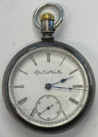 Great Antique Coin Silver Pocket Watch Hand Painted Porcelain Breguet ...