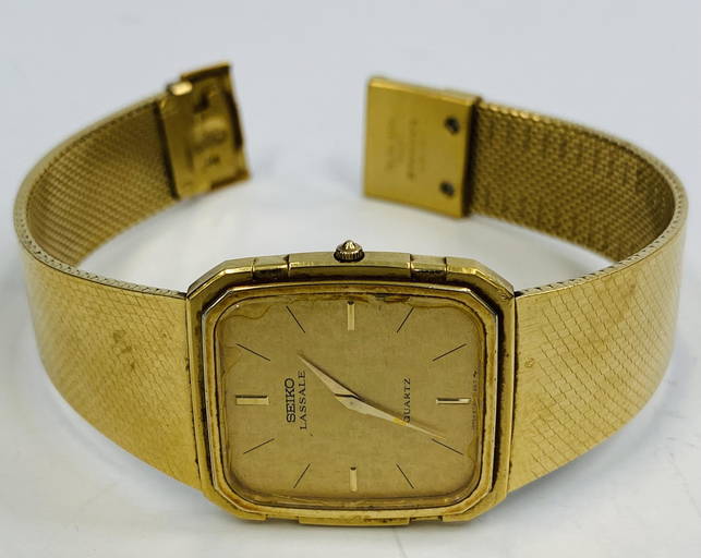 Vintage Seiko Lasalle 6730 5058 Gold Filled Battery Men's Watch