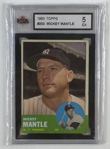 1963 Topps Baseball Card #200 M. Mantle