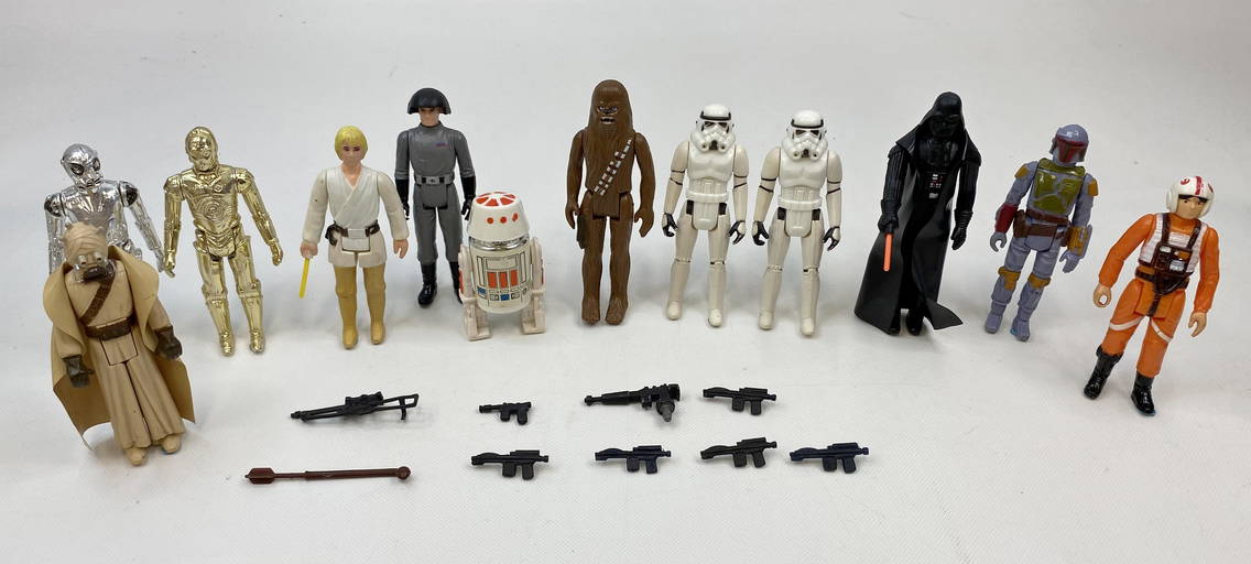 1977 83 Kenner Star Wars Action Figures Lot 13 & Weapons X 9