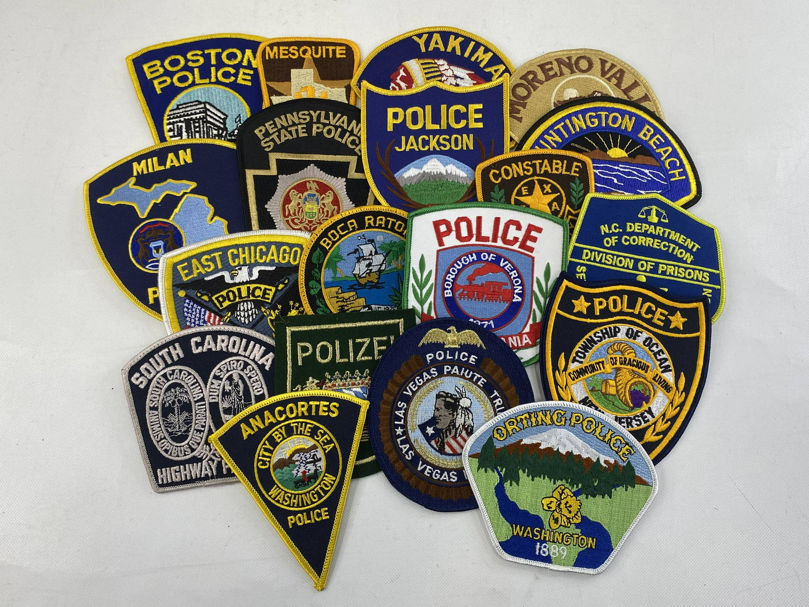 Vintage Police Shoulder Patches Lot Of 20 Auction