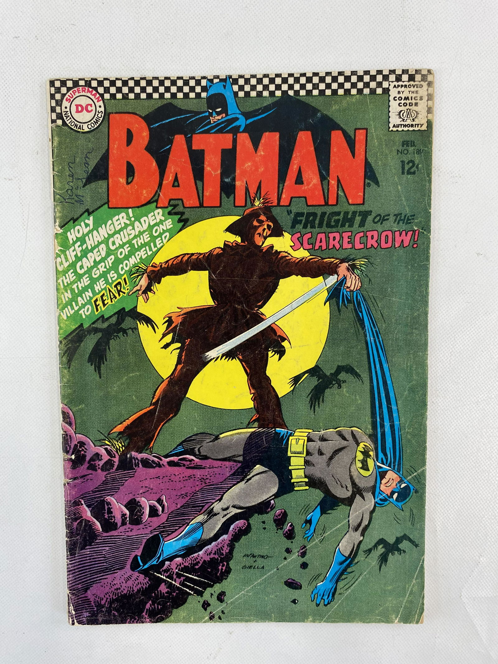 Batman #189 Dc Comic 1967 1st App Scarecrow Silver Age Auction