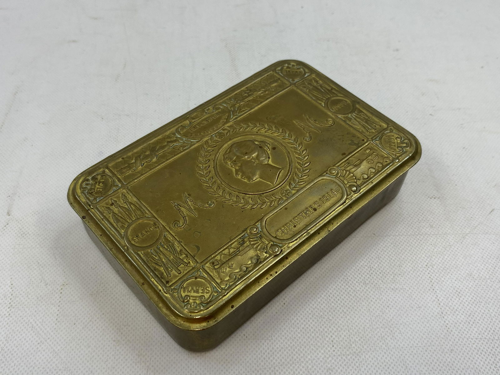 1914-18 Ww1 Princess Mary Christmas Gift Brass Tin Box Auction