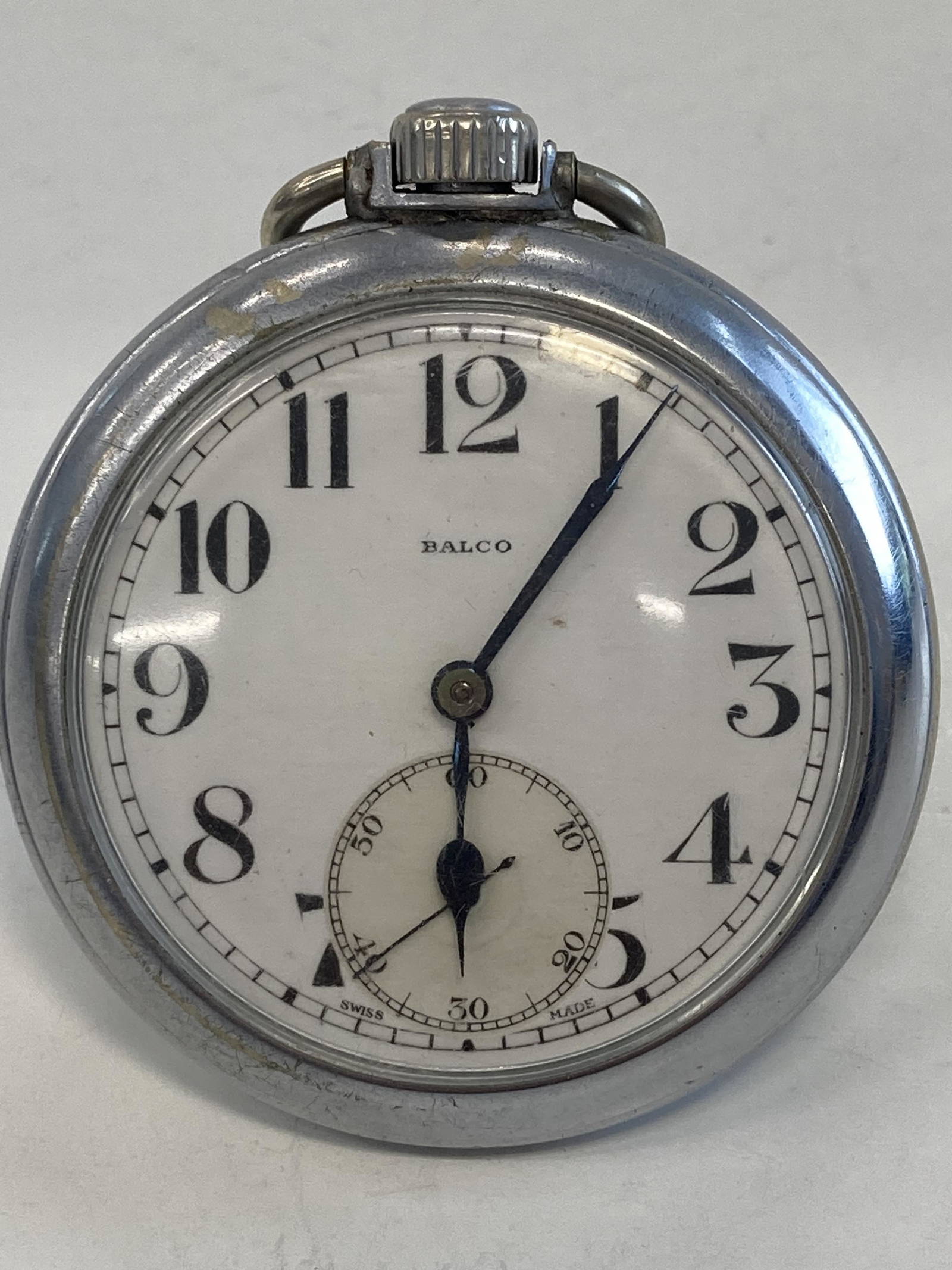 Antique Balco 15 Jewels Nickel Silver Pocket Watch Auction
