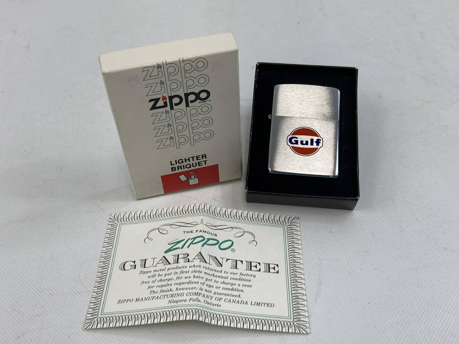 Zippo Gulf Advertising Lighter & Box Auction