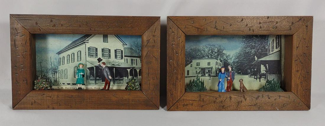 Pair Of Pat Biddle Rock Hall, Md Art Pieces