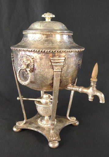 Antique English Silver Plate Tea Urn