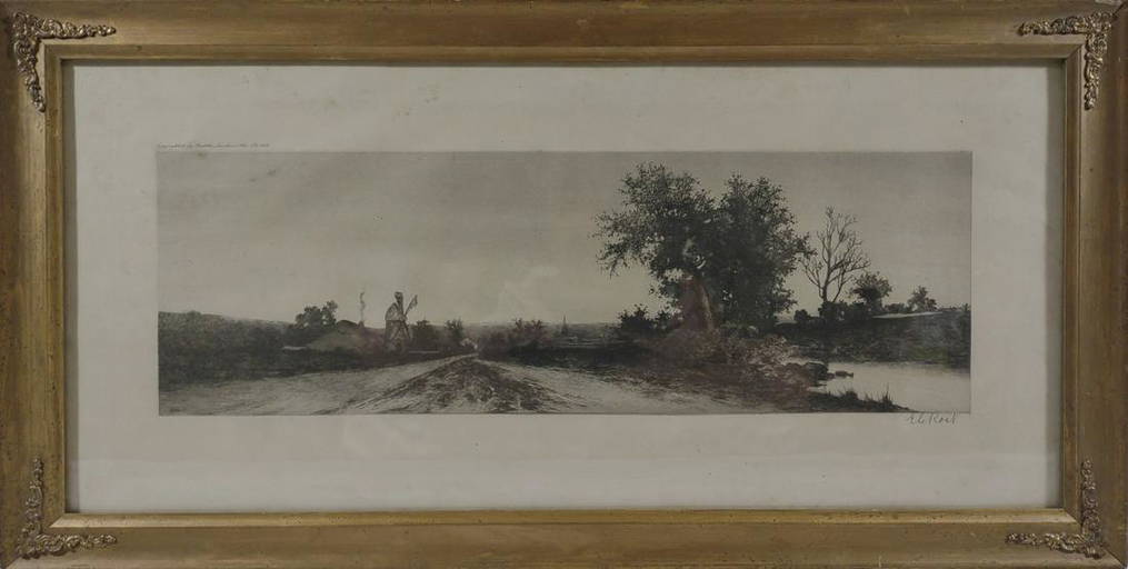 Ernest C Rost Signed Framed Engraving