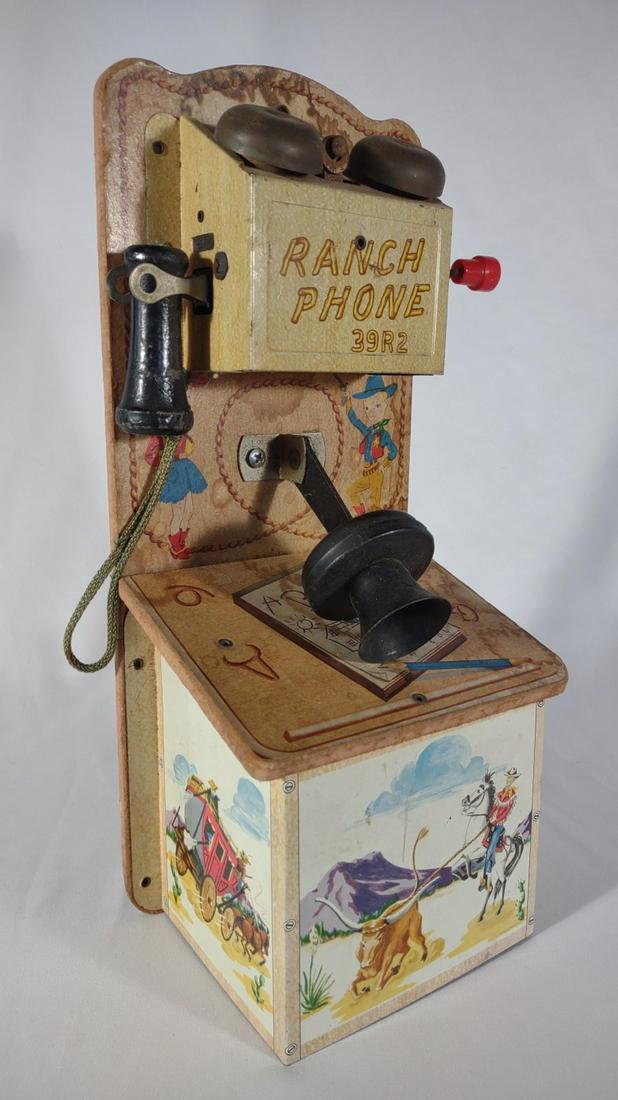 Vintage Gong Bell Toy Ranch Phone 39r2
