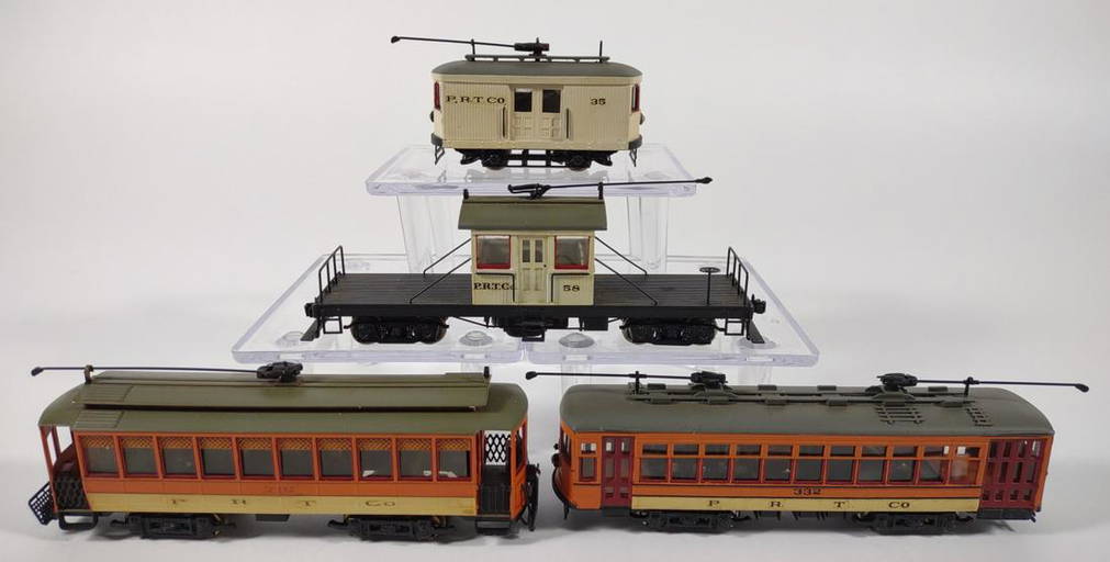 4 Brass P.r.t.co Ho Scale Train Cars & Trolleys