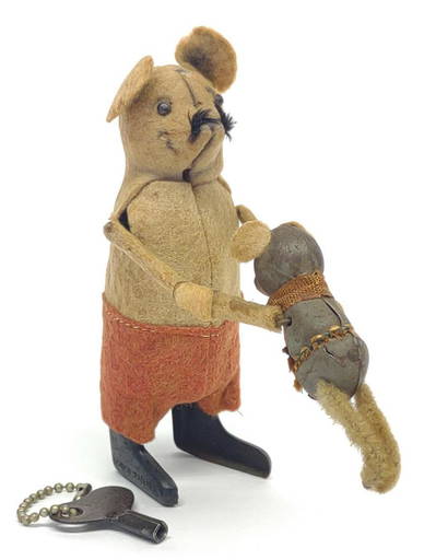 Schuco Windup Dancing Mouse Toy 960 Hopsa (works)