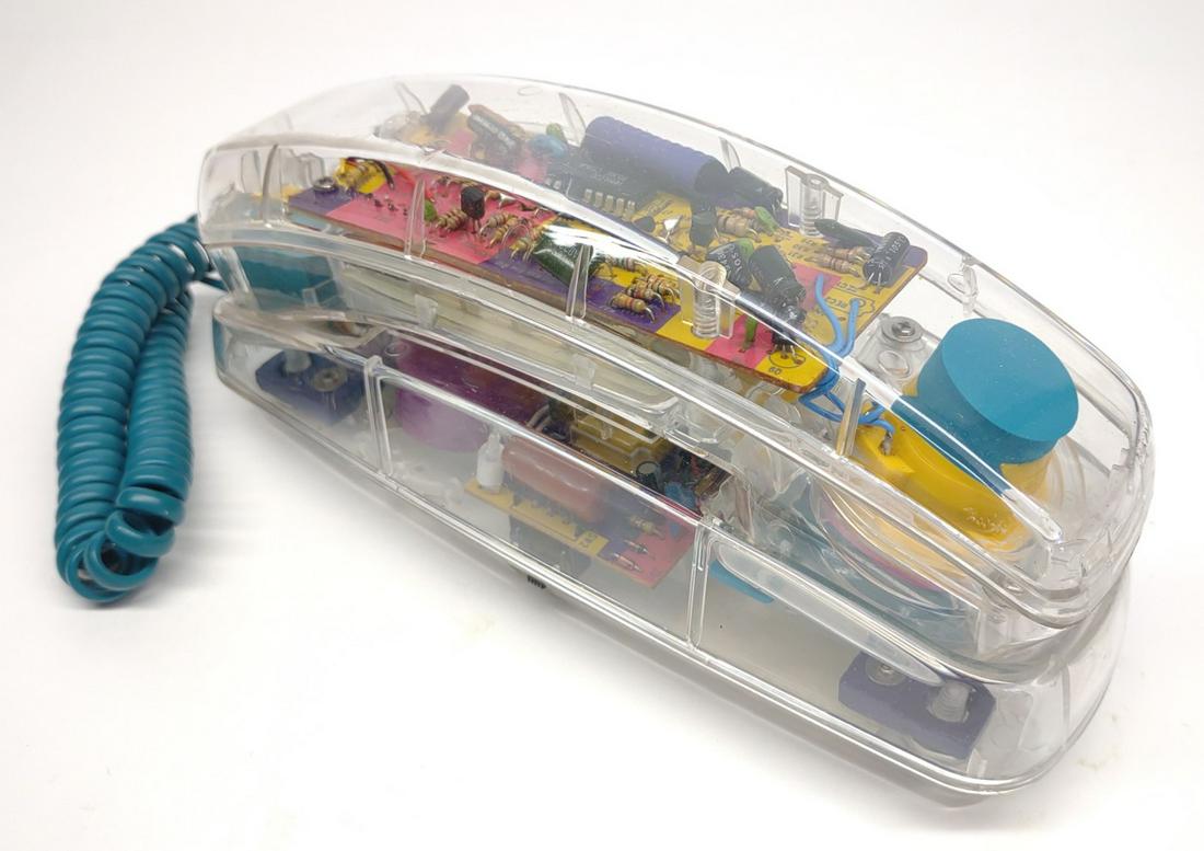 Vintage Neon Brights Transparent Corded Phone