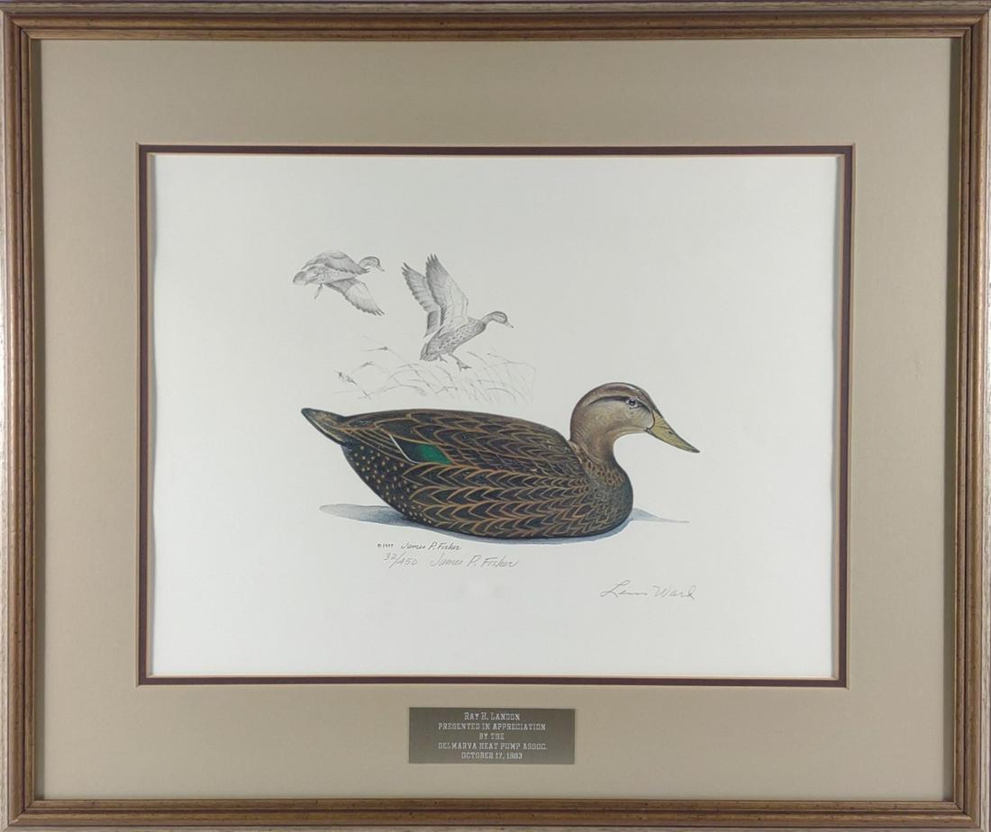 Lem Ward & James P Fisher Signed Duck Print Art