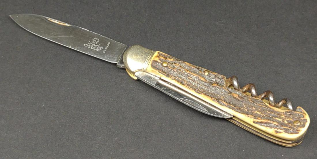 Hubertus Soligen Stag Handle Folding Knife Auction