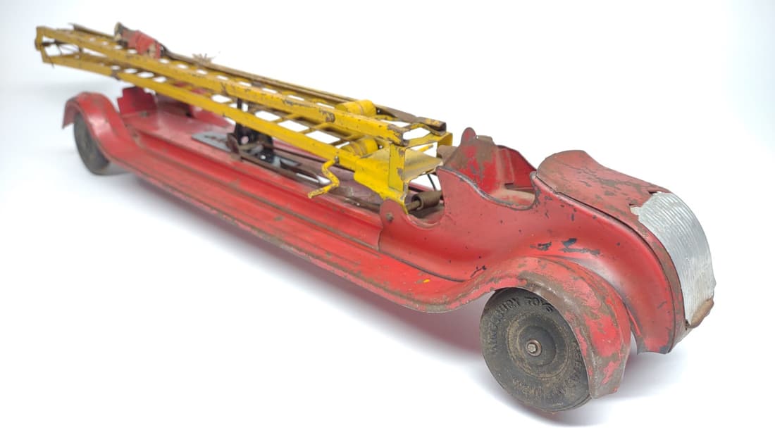 Kingsbury Aerial Ladder Fire Truck Toy