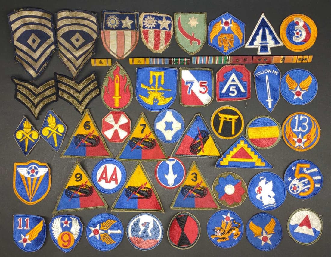 Lot Of Wwii Us Military Patches Auction