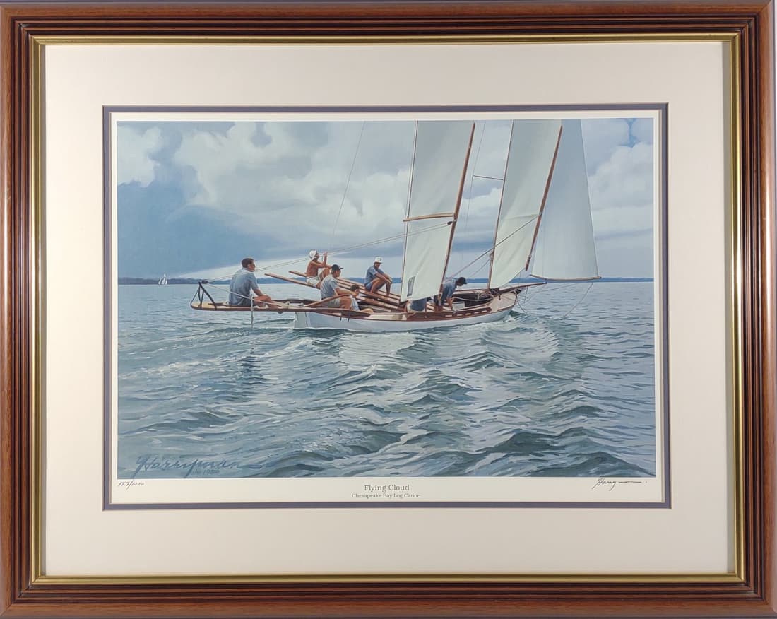 Richard Harryman Signed Log Canoe Print Art Auction
