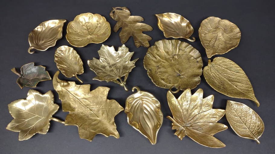 15 Va Metalcrafters Brass Leaf Trinket Dishes