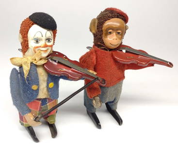 Schuco Wind Up Clown Drummer Toy