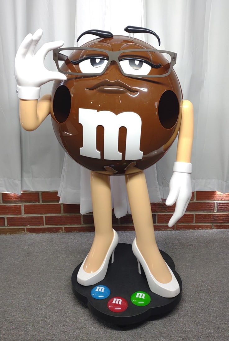 M&m Ms. Brown Store Display Candy Holder Auction