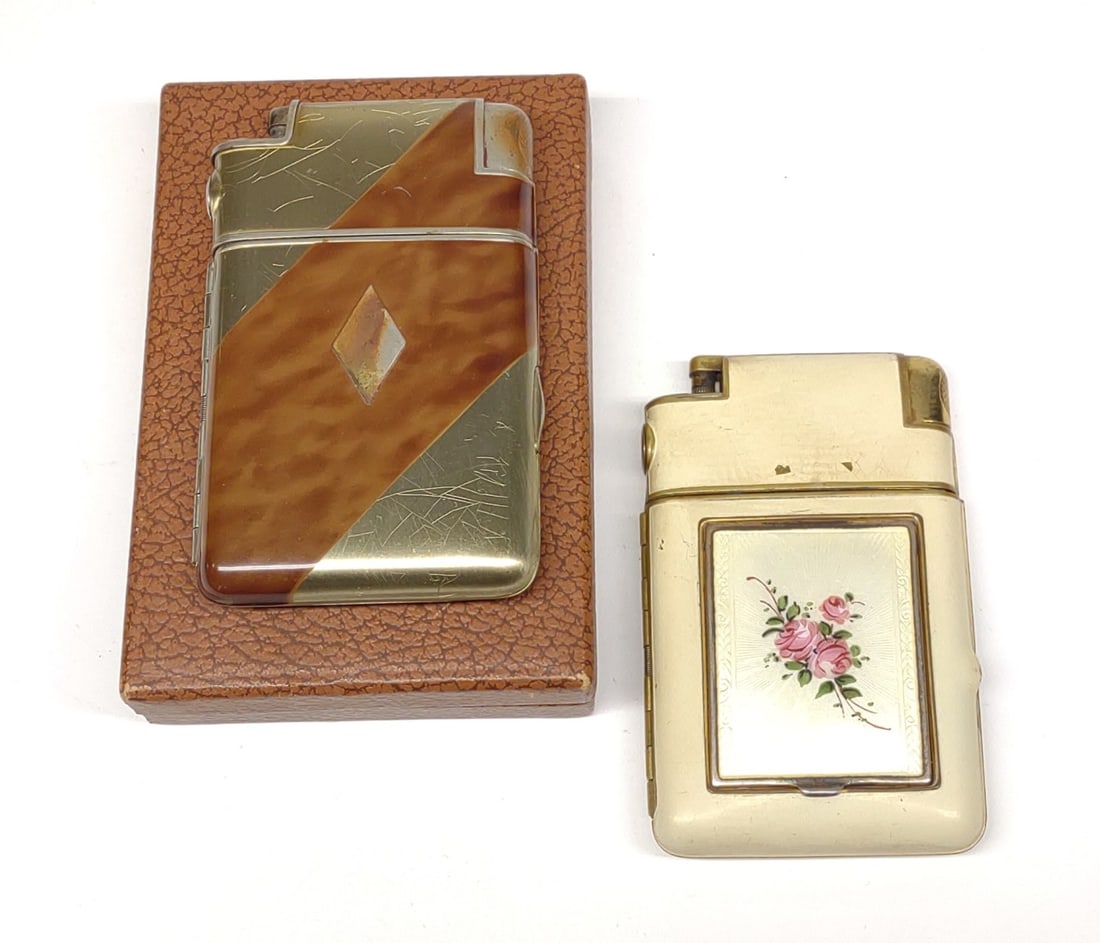2 Marathon Slide-a-lite Cigarette Case Lighters Auction