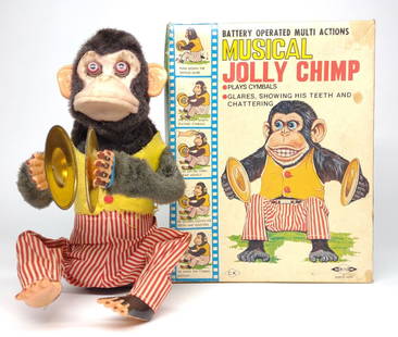 Vintage Musical Jolly Clapping Chimp Monkey Cymbals Toy