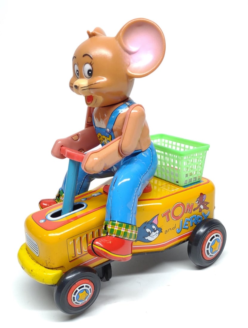 Japan Tom & Jerry Battery Op. Hand Car Toy Auction