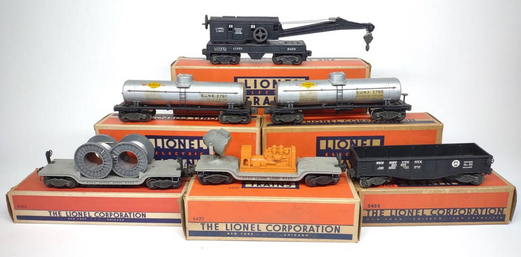 6 Lionel Post War Trains W/ Boxes