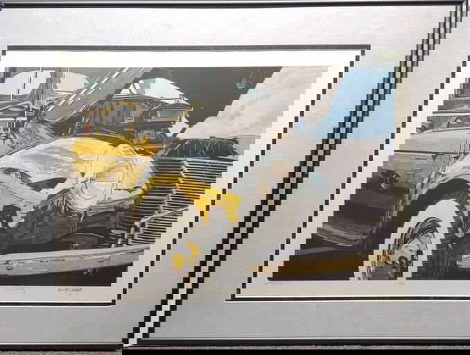 D. Mccrary Signed 1940 Ford Deluxe Car Art Print